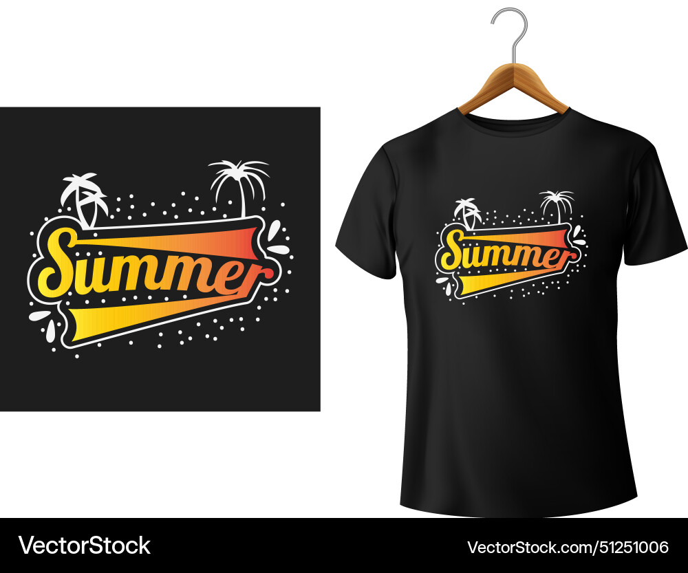 Graphic t-shirt design with summer Royalty Free Vector Image