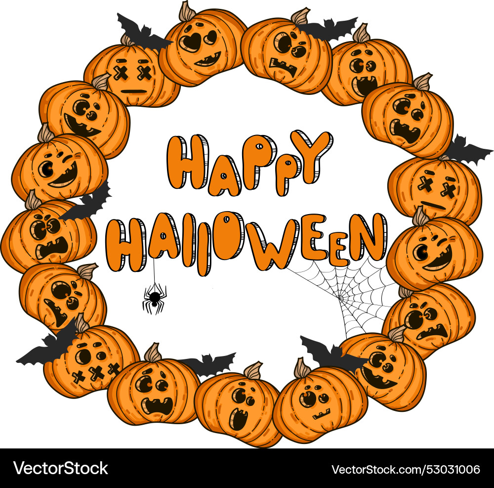 Halloween holiday banner design with pumpkin Vector Image