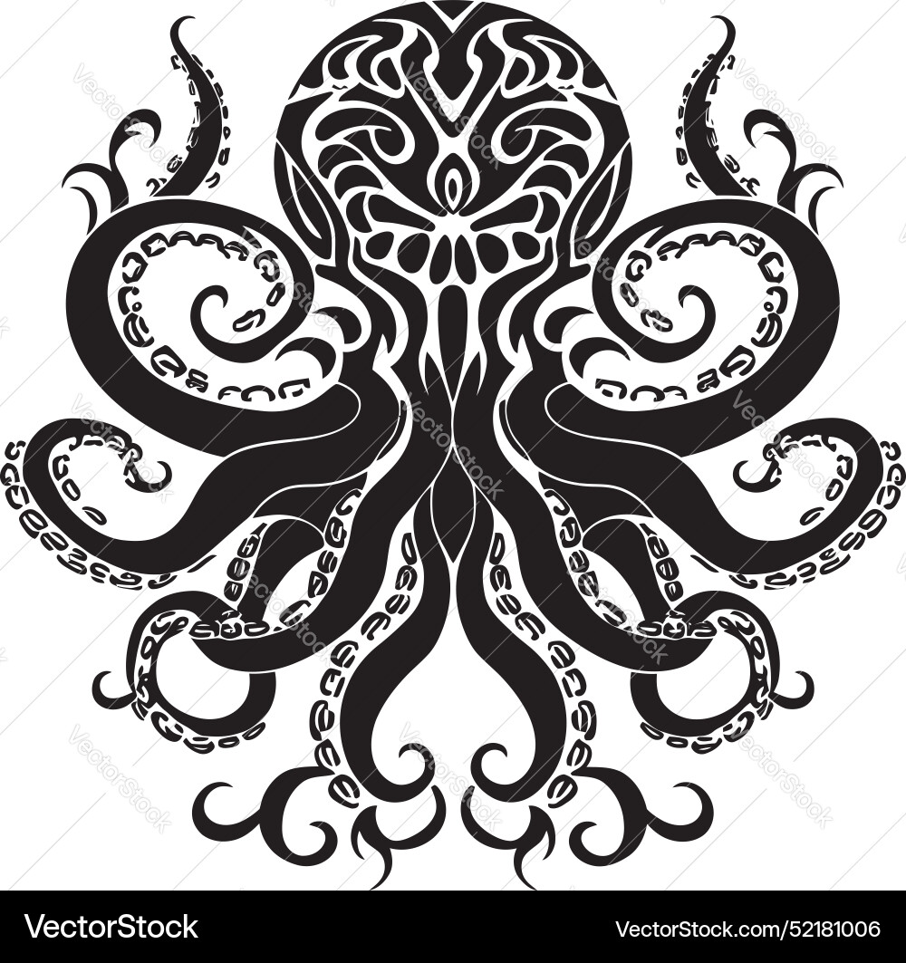 Intricate elegance octopus mandala art icon Vector Image