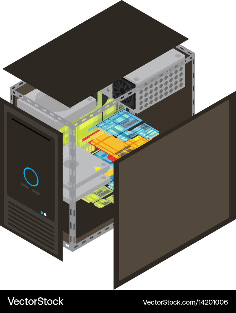 Isometric processor scheme Royalty Free Vector Image
