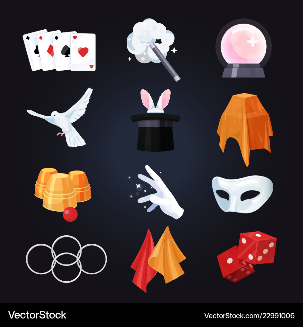 Magic Show Props & Equipment Royalty Free Vector Image