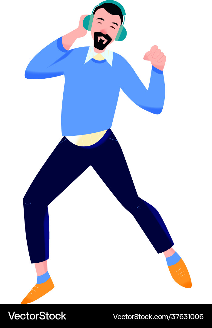 Music listener headphones composition Royalty Free Vector