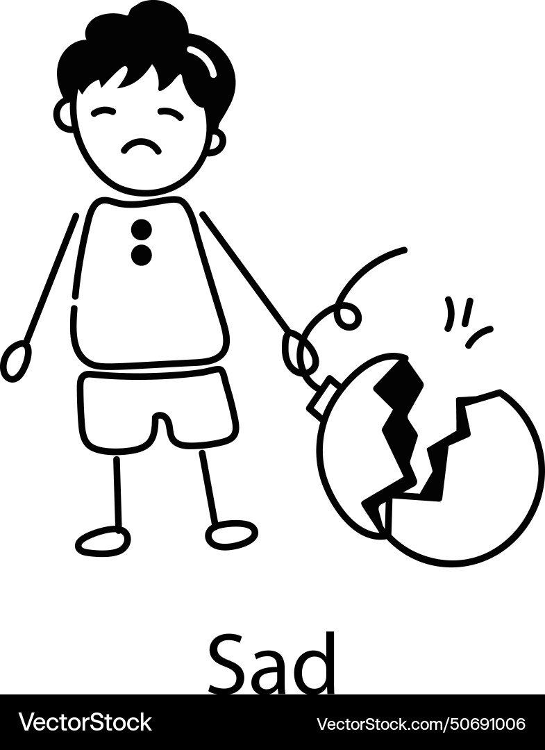 Sad Royalty Free Vector Image - VectorStock