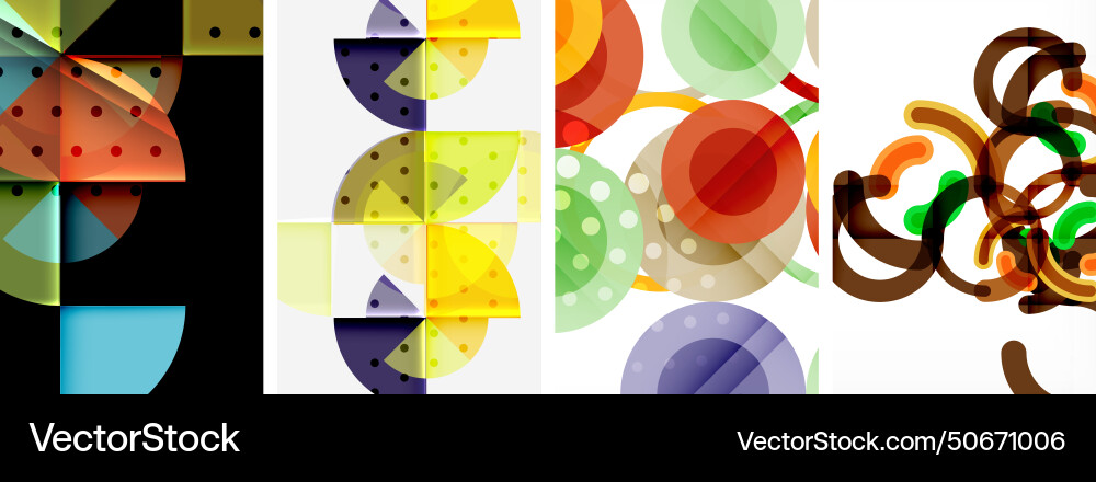 Set of circles geometric abstract posters Vector Image