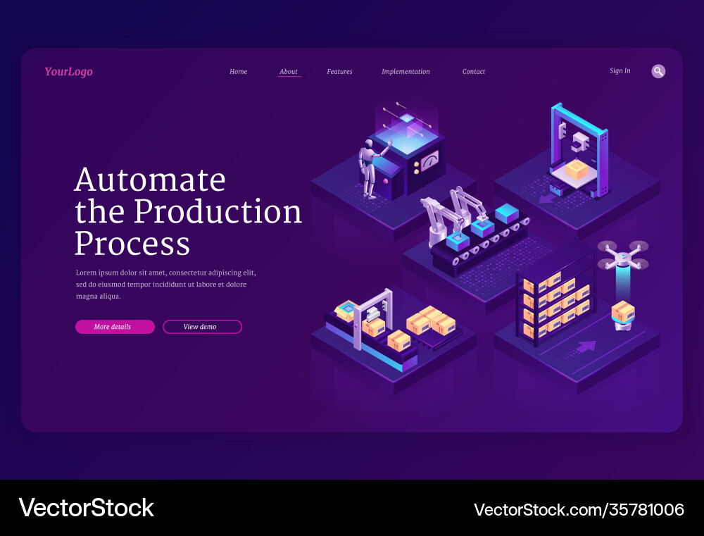 Technologies for automate production process Vector Image