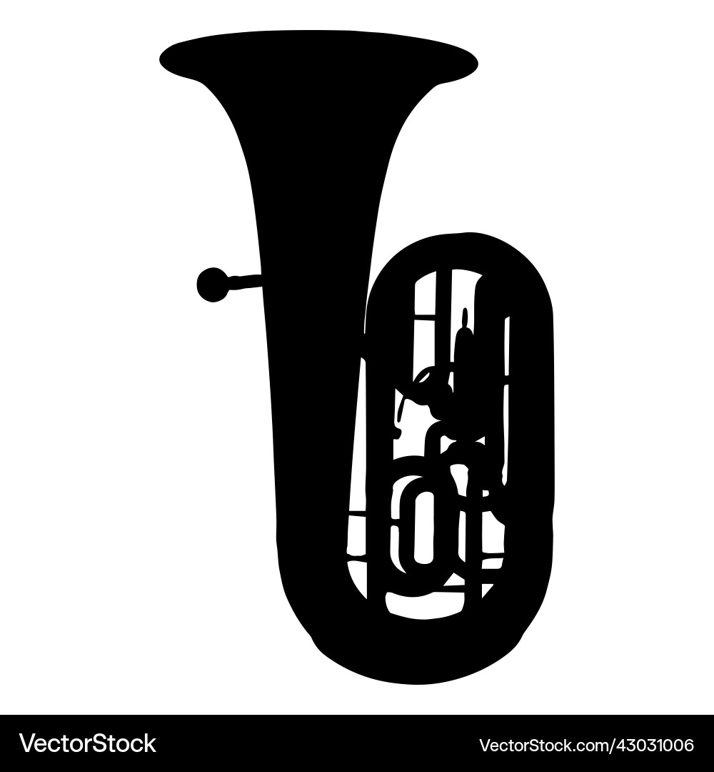 Tuba musical instrument silhouette Royalty Free Vector Image
