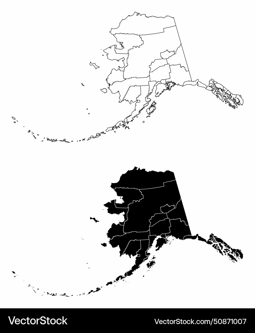 Alaska administrative maps Royalty Free Vector Image