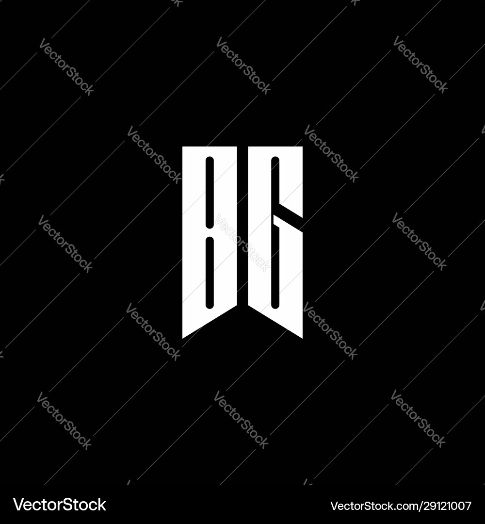 Bg logo monogram with emblem style isolated Vector Image