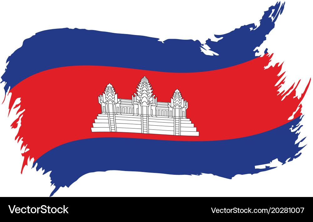 Cambodia flag Royalty Free Vector Image - VectorStock