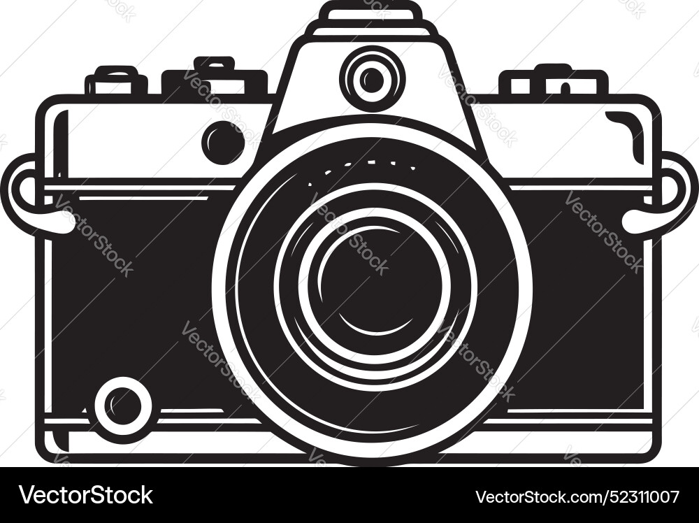 Click and sketch a whimsical camera icon line art Vector Image