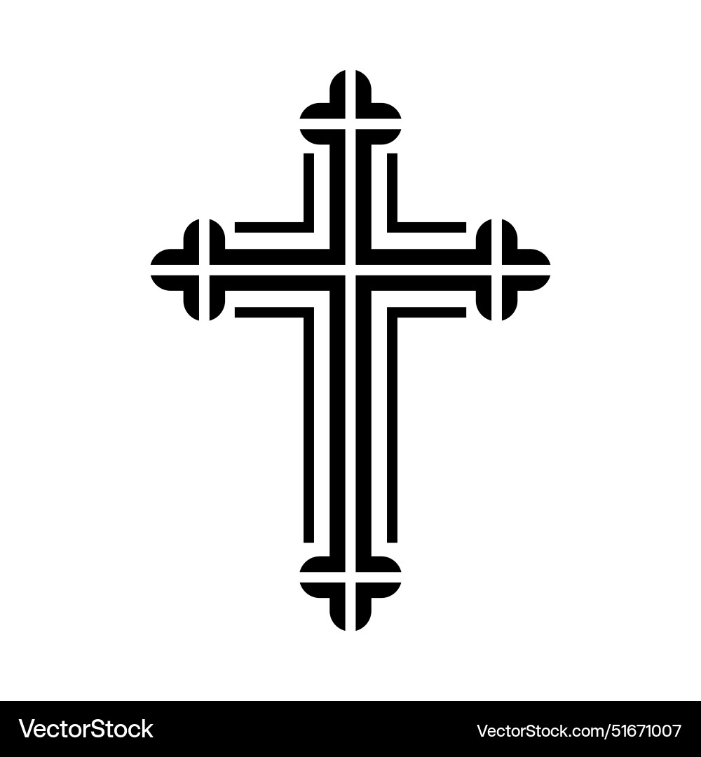 Elegant cross icon christian symbol Royalty Free Vector