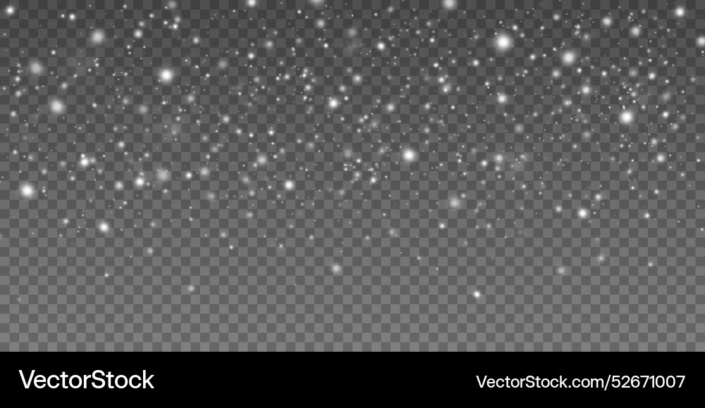 Falling snow particles blurred in motion on dark Vector Image