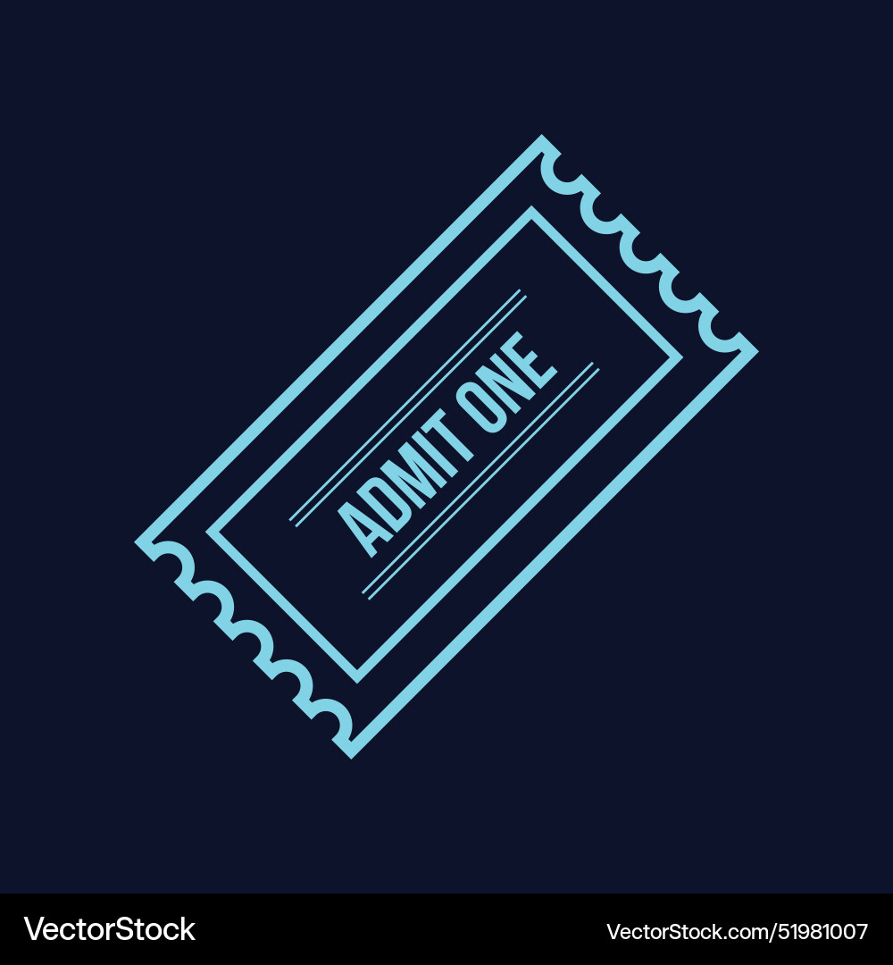 Flat ticket icon symbol Royalty Free Vector Image