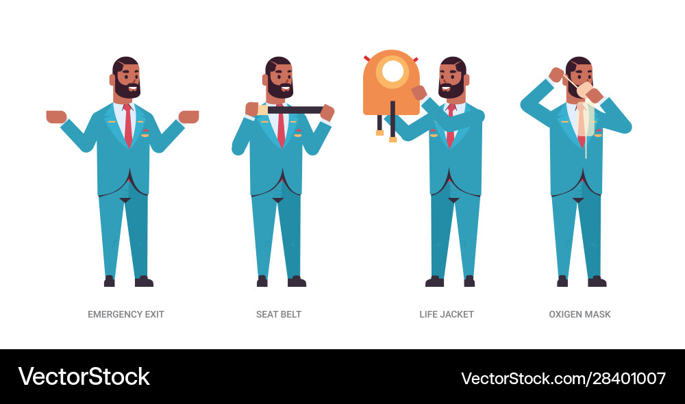 Flight Attendant Safety Briefing Royalty Free Vector Image