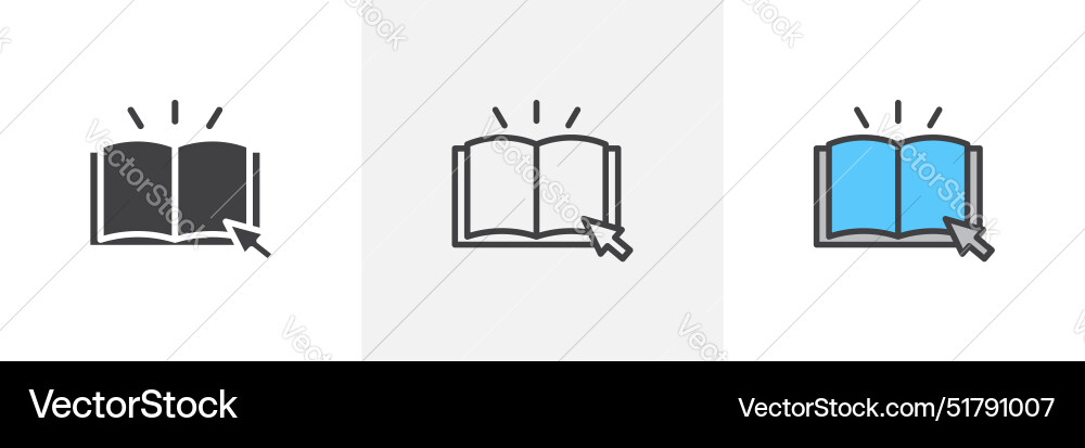 Guide icon set black filled and outlined style Vector Image