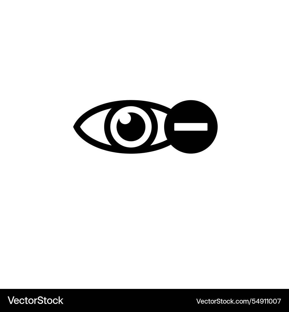 Human eye with minus nearsighted vision myopia Vector Image