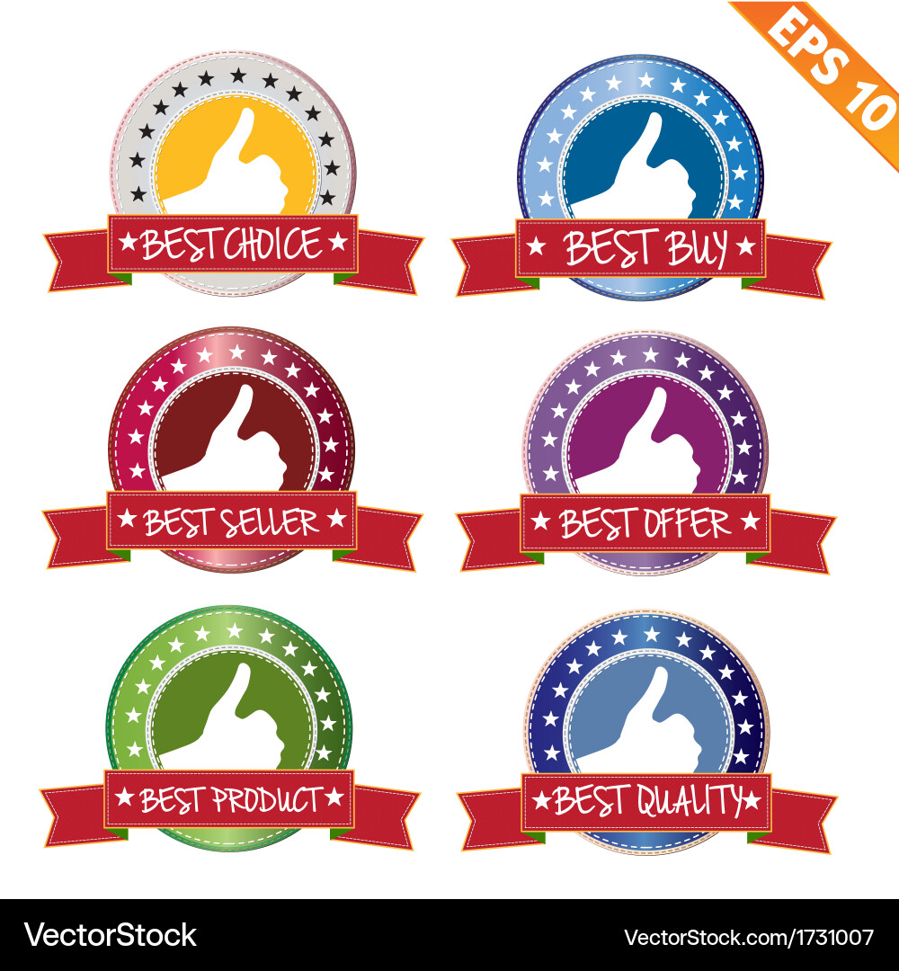 Label stitch template best tag - eps10 Royalty Free Vector