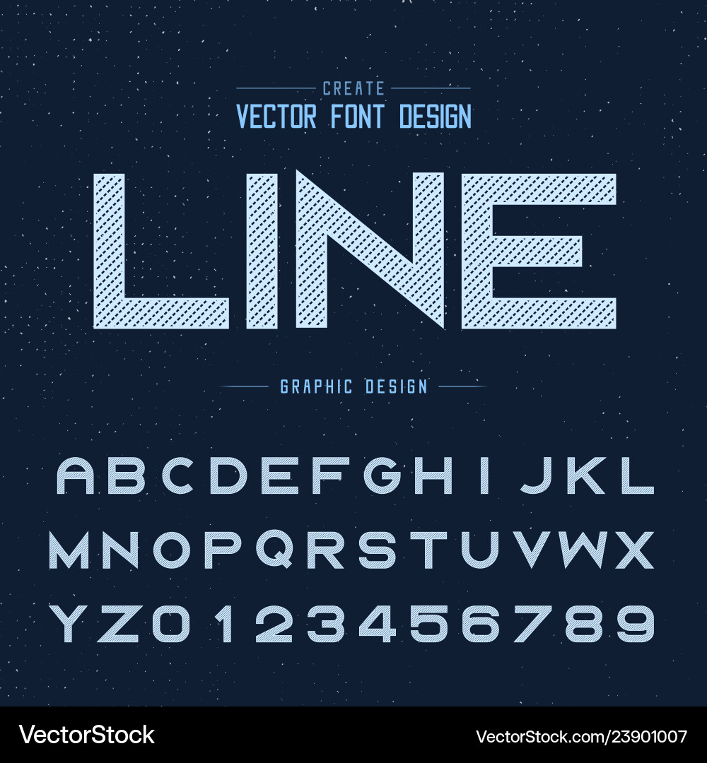 Line dotted font and alphabet bold typeface Vector Image