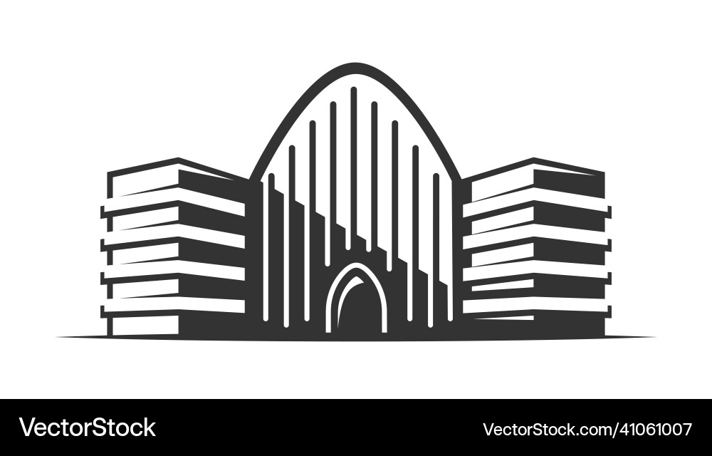 Modern building construction isolated on white Vector Image