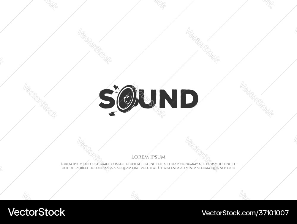 Music Typography - Sound & Letter Logo Vector Image