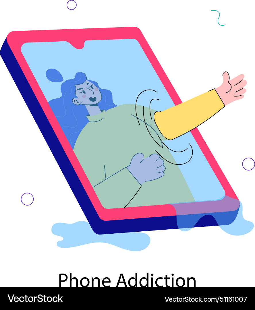 Phone addiction Royalty Free Vector Image - VectorStock