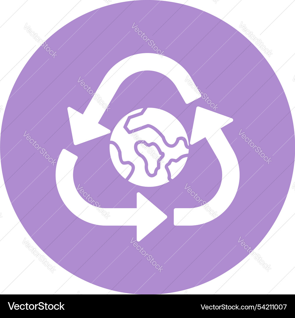 Recycle glyph circle icon Royalty Free Vector Image