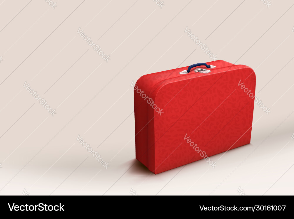 Red suitcase on bright Royalty Free Vector Image