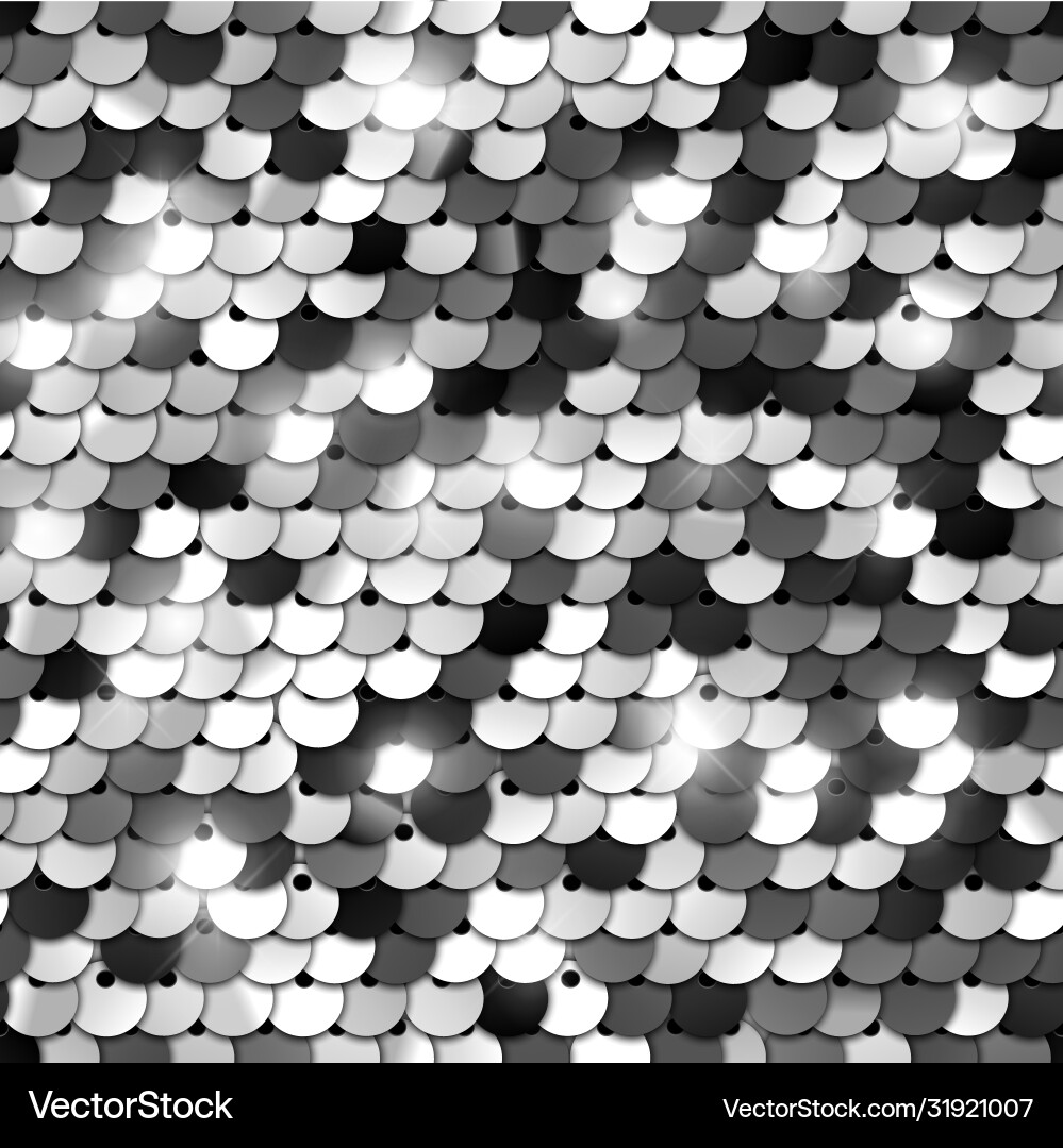 Seamless silver texture fabric with sequins Vector Image