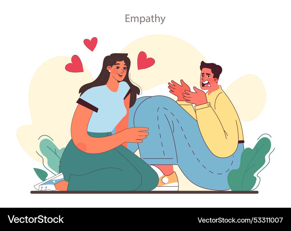 Soft skill employee with empathy character Vector Image