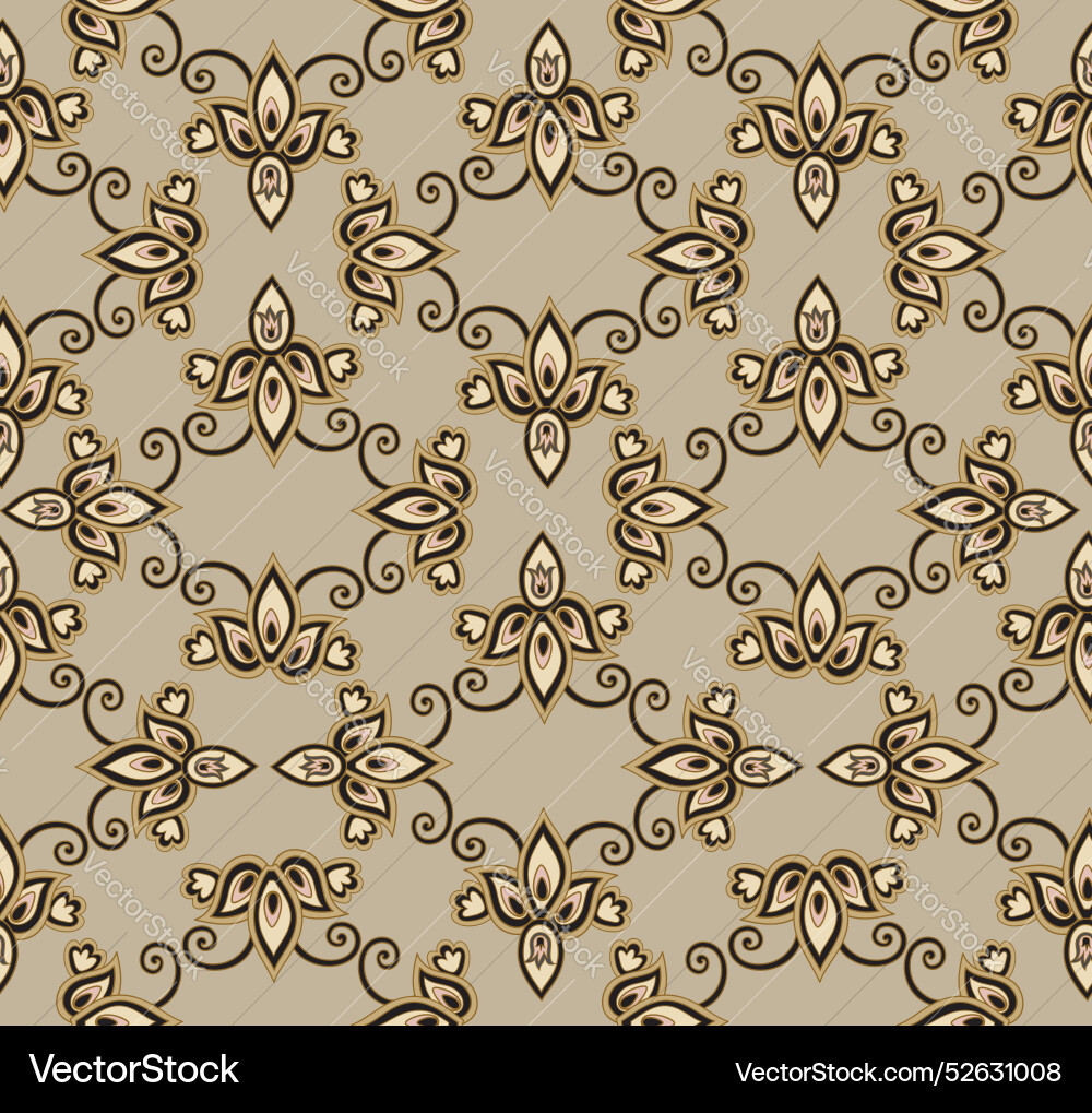 Arabesque floral seamless pattern flourish Vector Image