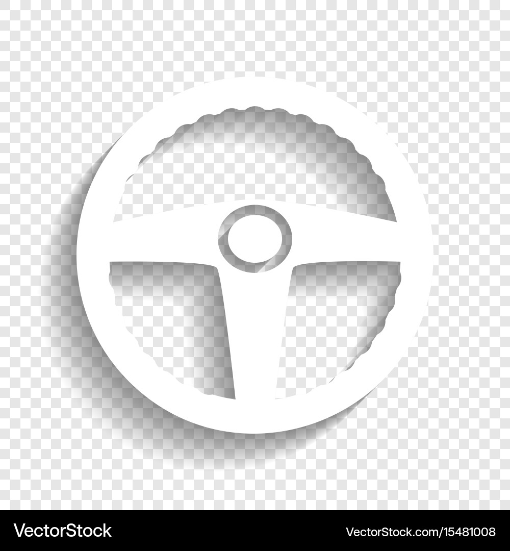Car driver sign white icon with soft Royalty Free Vector