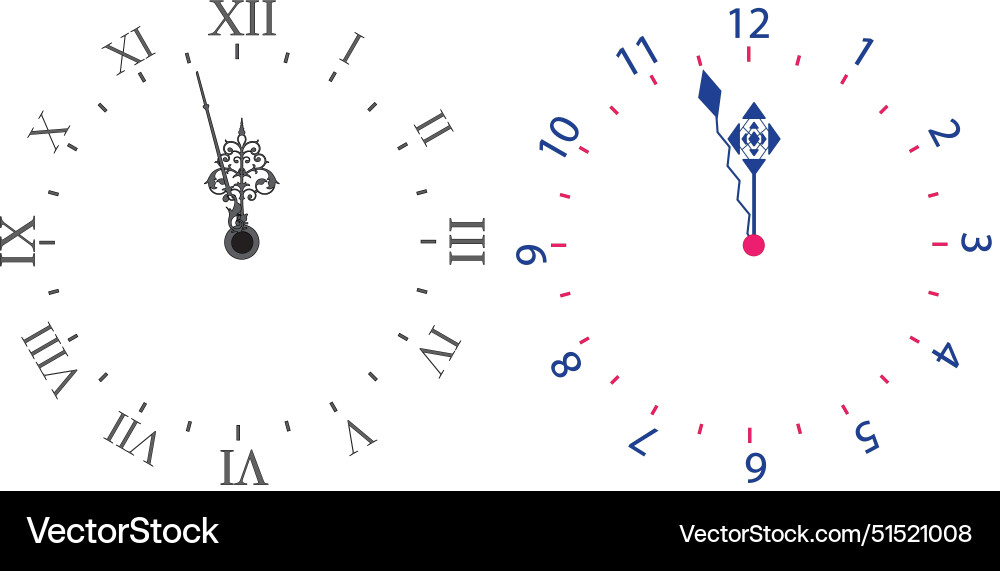 Editable clock faces Royalty Free Vector Image