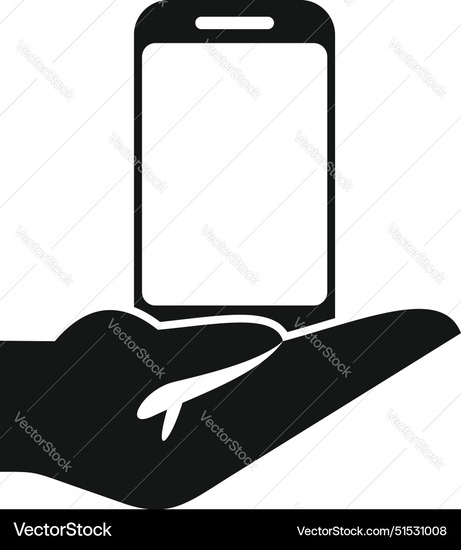 Hand holding smartphone presenting new app Vector Image
