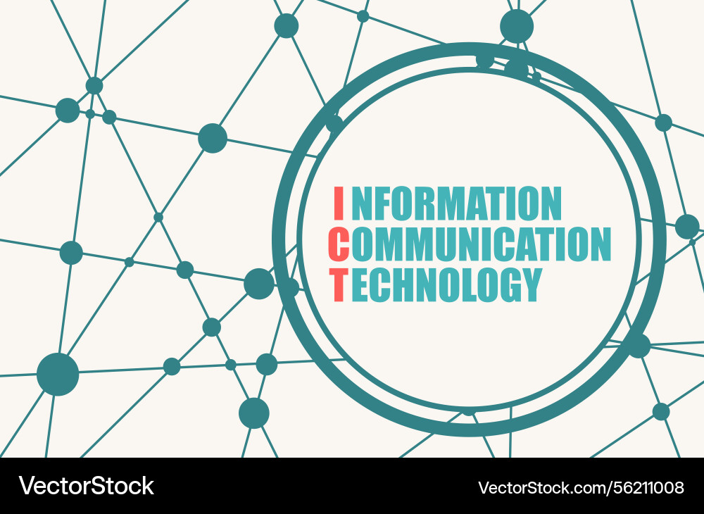 Ict - information and communications technology Vector Image