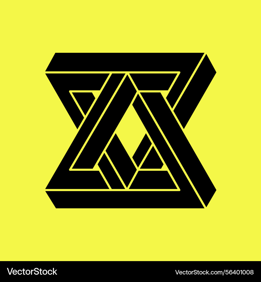 Impossible optical illusion shapes optical art Vector Image