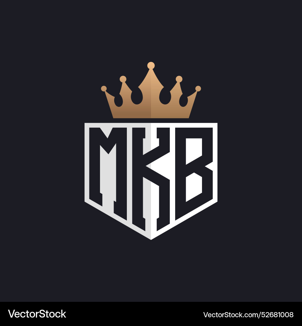 Luxury mkb logo with crown elegant initials Vector Image