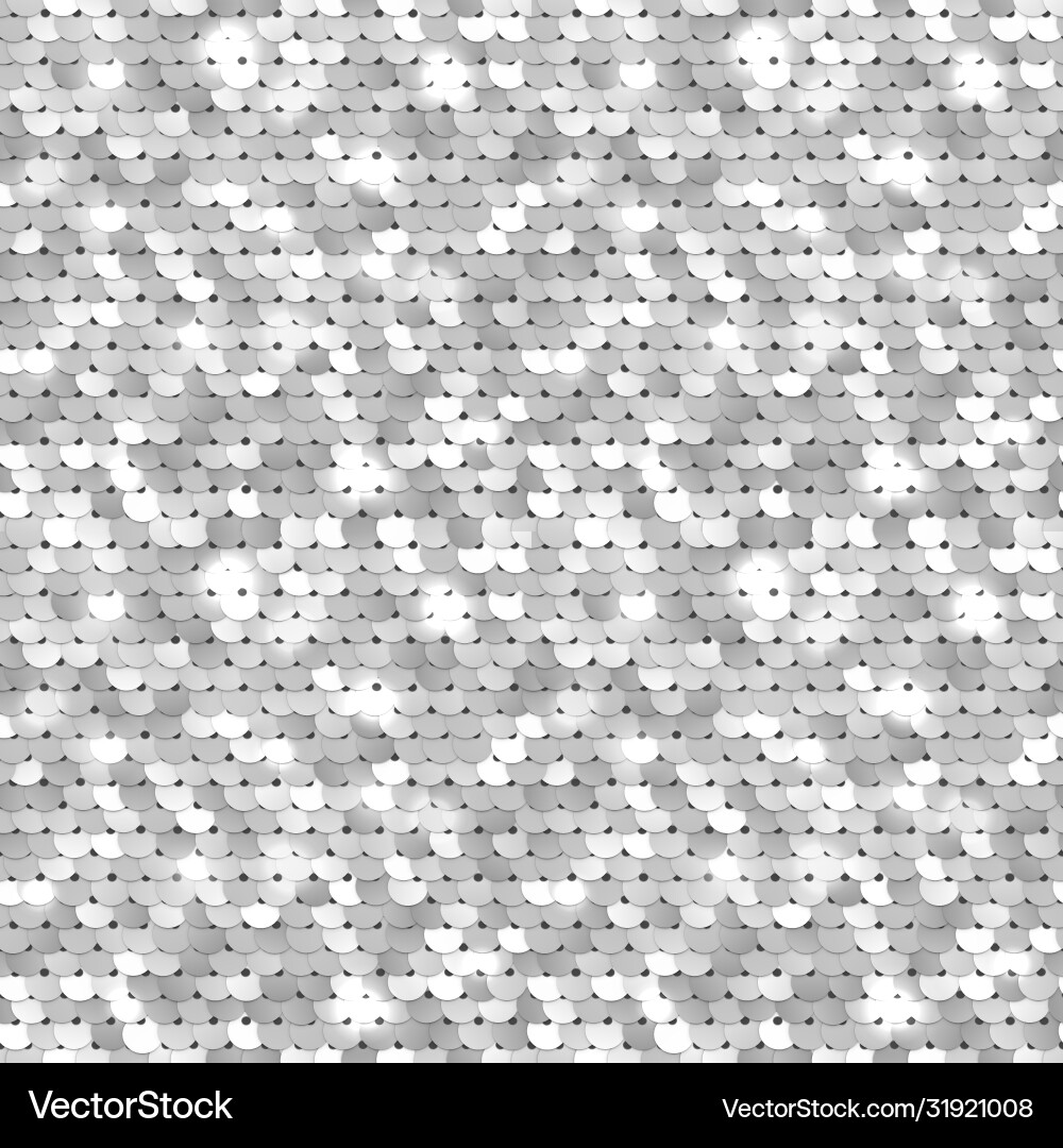 Seamless silver texture fabric with sequins Vector Image
