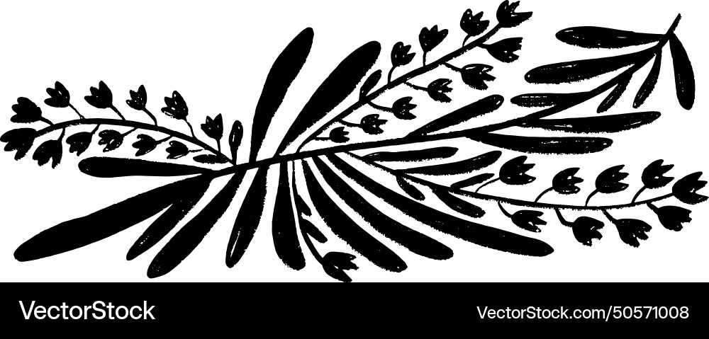 Simple chalk bell flowers silhouette Royalty Free Vector