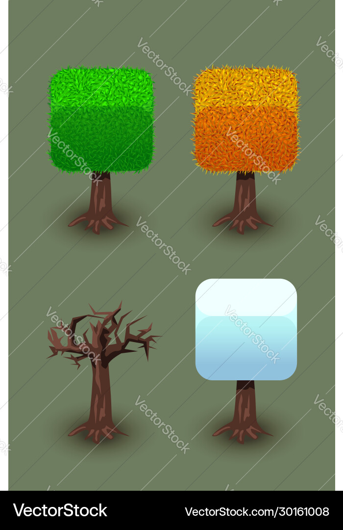 Tree seasons 01 Royalty Free Vector Image - VectorStock