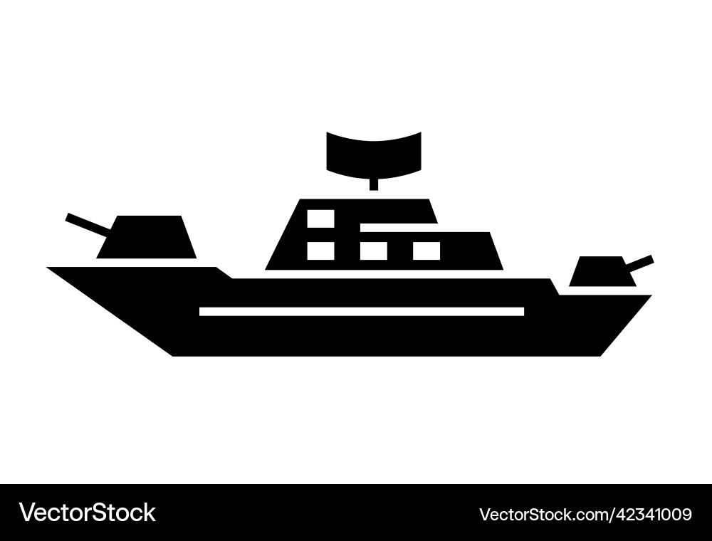 Battleship black icon on white Royalty Free Vector Image