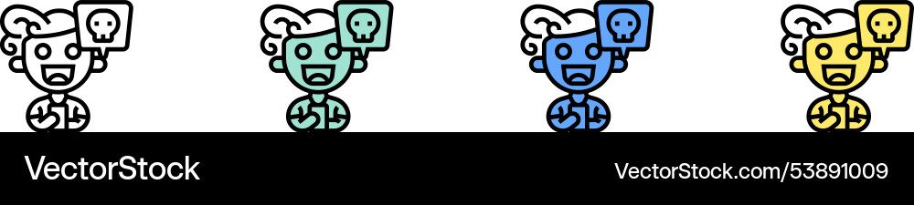 Bully icon outline green blue and yellow style Vector Image