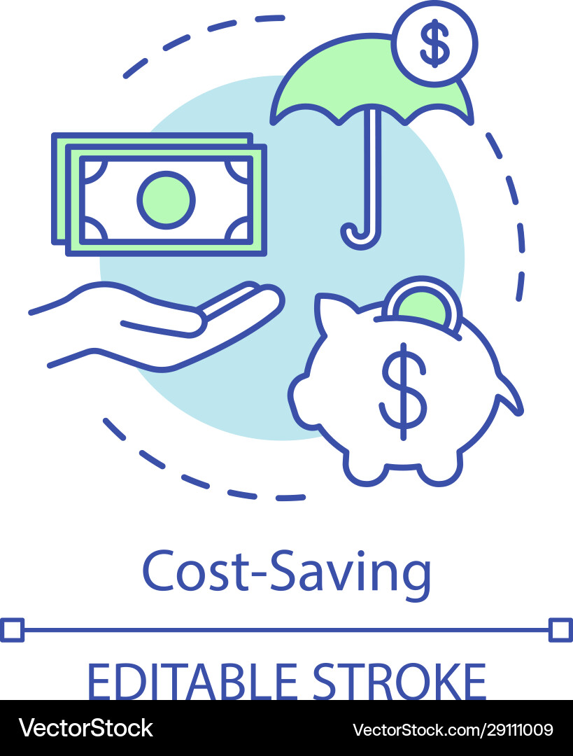 Cost-saving advantage concept icon Royalty Free Vector Image