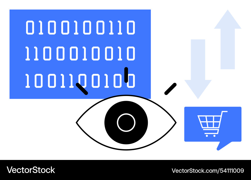 Digital eye monitoring code and e-commerce trends Vector Image