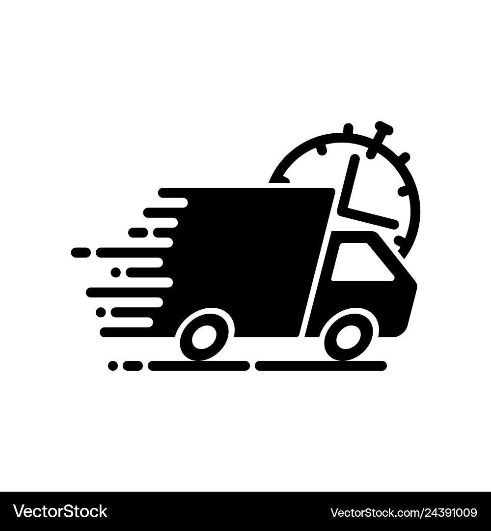 Fast shipping black icon Royalty Free Vector Image