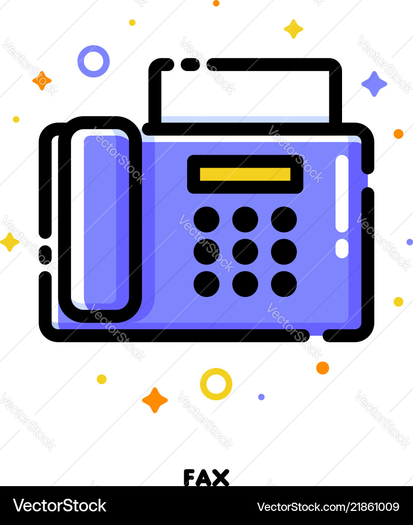 Fax Machine Icon - Office Communication Royalty Free Vector