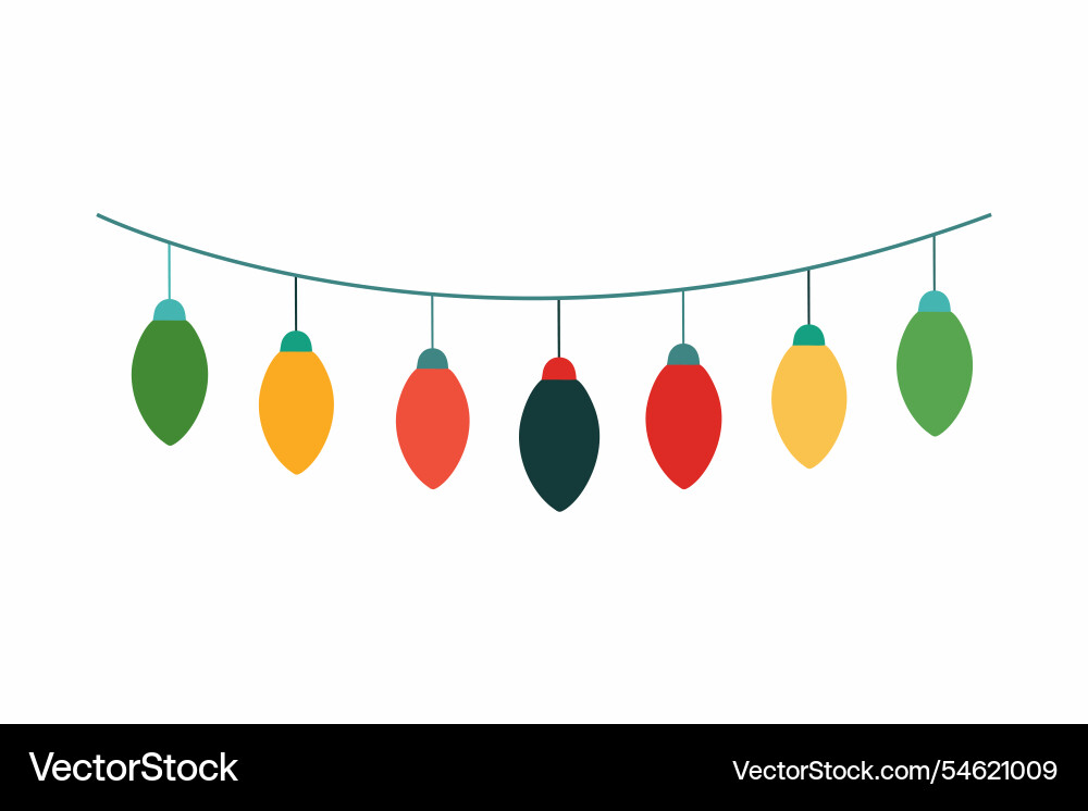 Festive hanging christmas lights design Royalty Free Vector