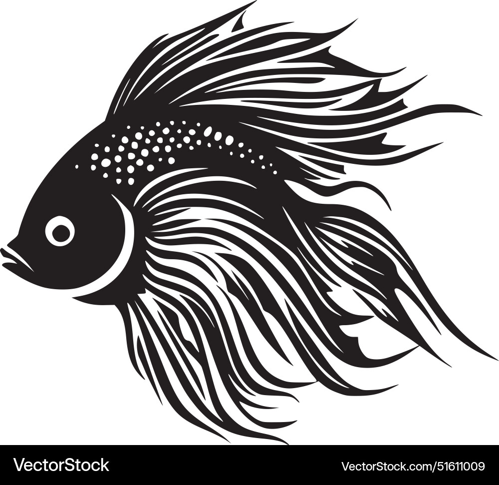 Fish - black and white Royalty Free Vector Image