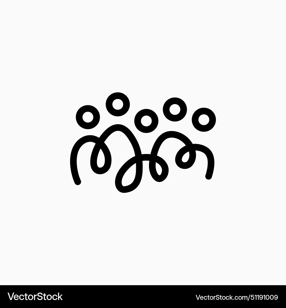 Five people team family human together unity logo Vector Image