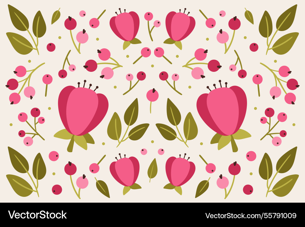 Hand drawn embroidery floral background Royalty Free Vector