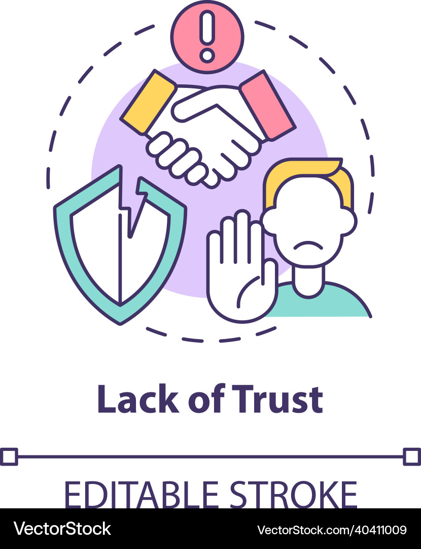 Lack of trust concept icon Royalty Free Vector Image